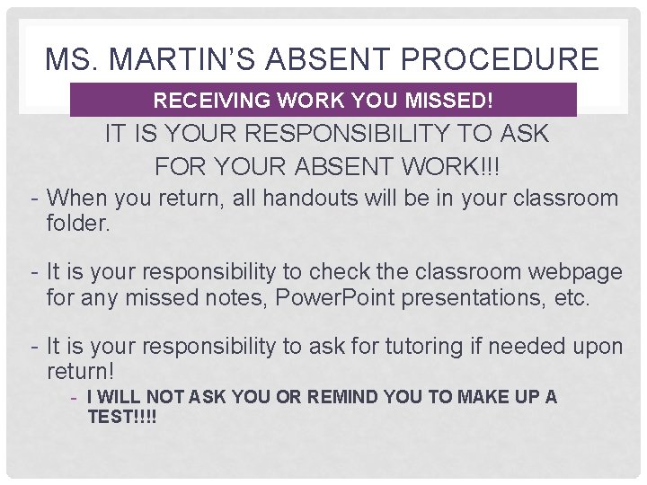 ABSENT WORK POLICY WHAT IS ABSENT WORK Absent