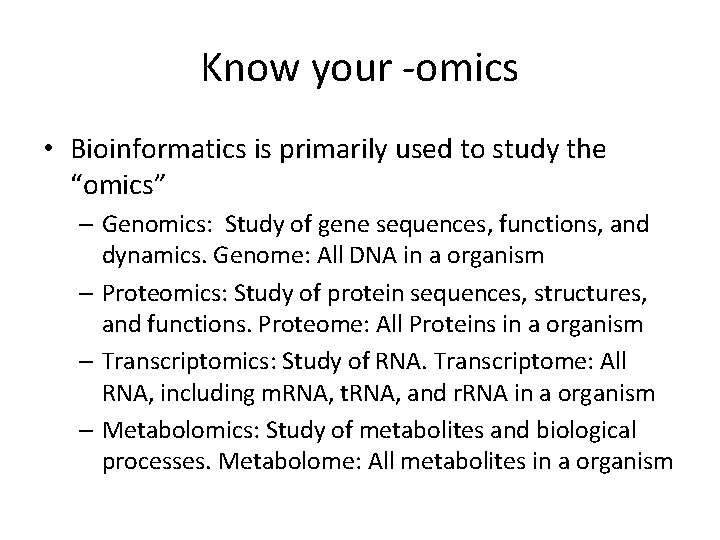 Bioinformatics Lecture to accompany BLASTORF finder activity Start