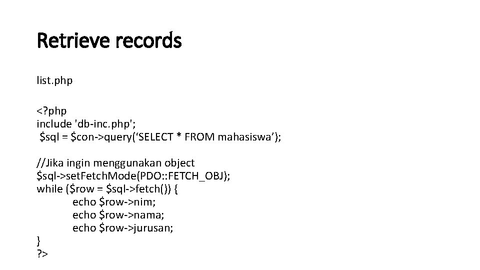 Membuat Aplikasi Basisdata Menggunakan Php Data Object Pdo
