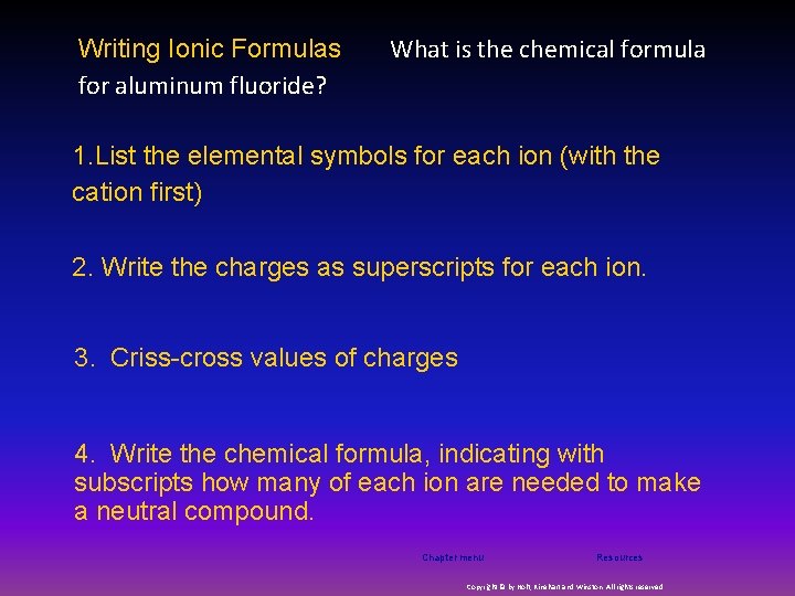 Writing and Naming Ionic Formulas Objectives Name simple