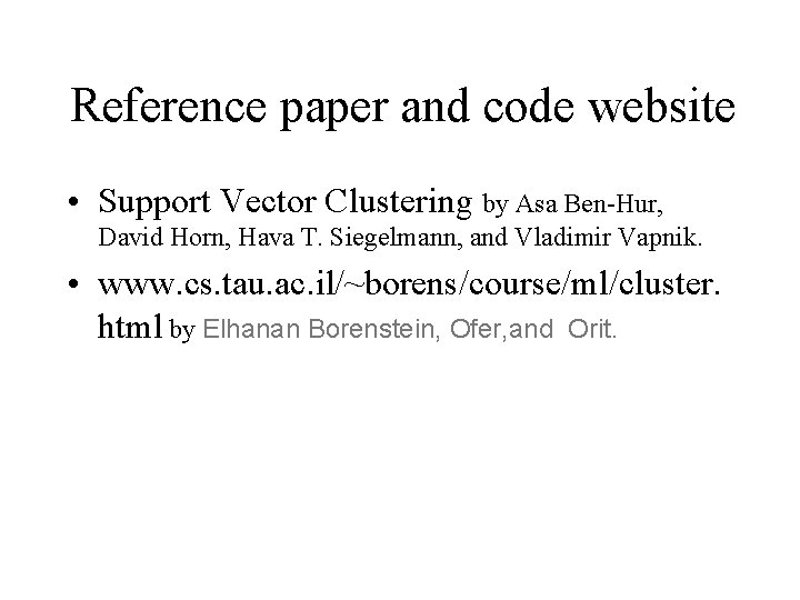 Support Vector Clustering Algorithm presentation by Jialiang Wu