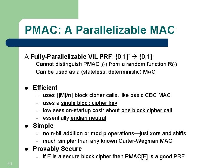 A BlockCipher Mode of Operation for Parallelizable Message