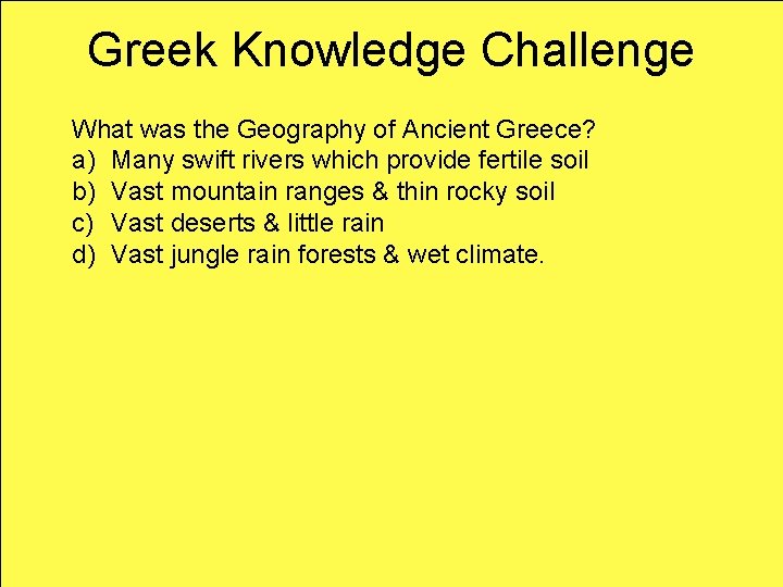 Greek Student Growth Objective Challenge Submitted by C