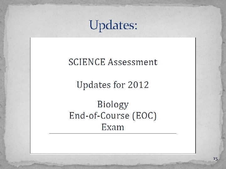 Preparing for the Biology End of Course Exam