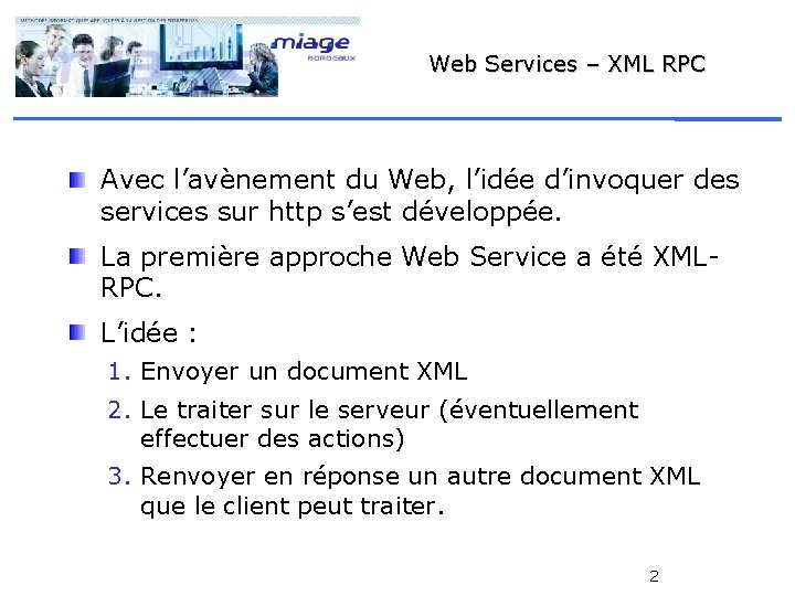Les technologies XML Cours 8 Les Web Services