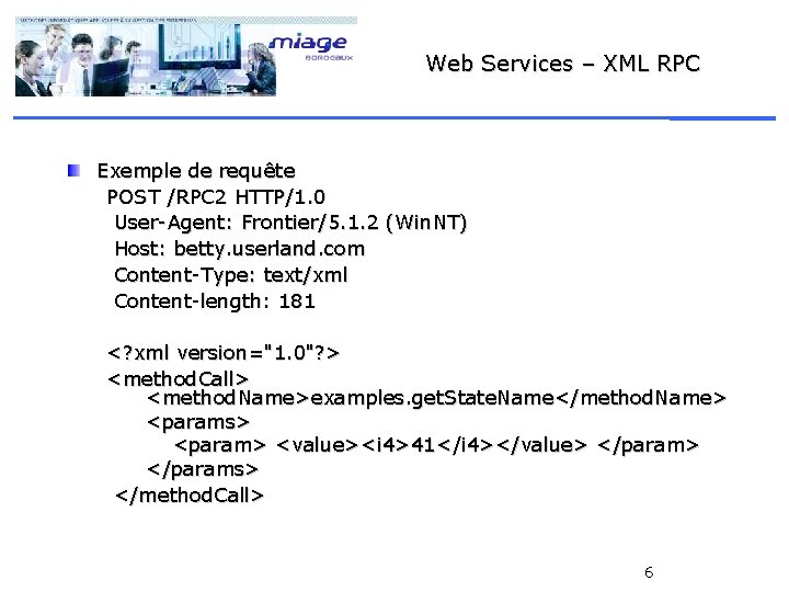 Les technologies XML Cours 8 Les Web Services