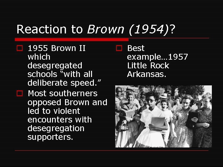 Civil Rights Movement Pre Brown v Board Review