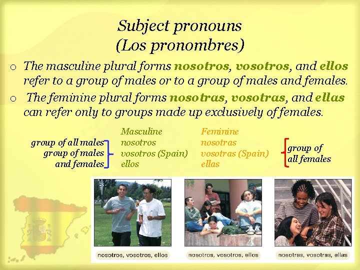 Captulo uno Gramtica 1 2 Subject pronouns Los
