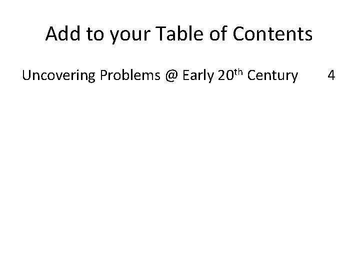 Uncovering Problems at the 20 th Century Teach