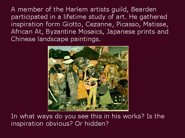 Romare Bearden 1911 1988 Biography Born in Charlotte