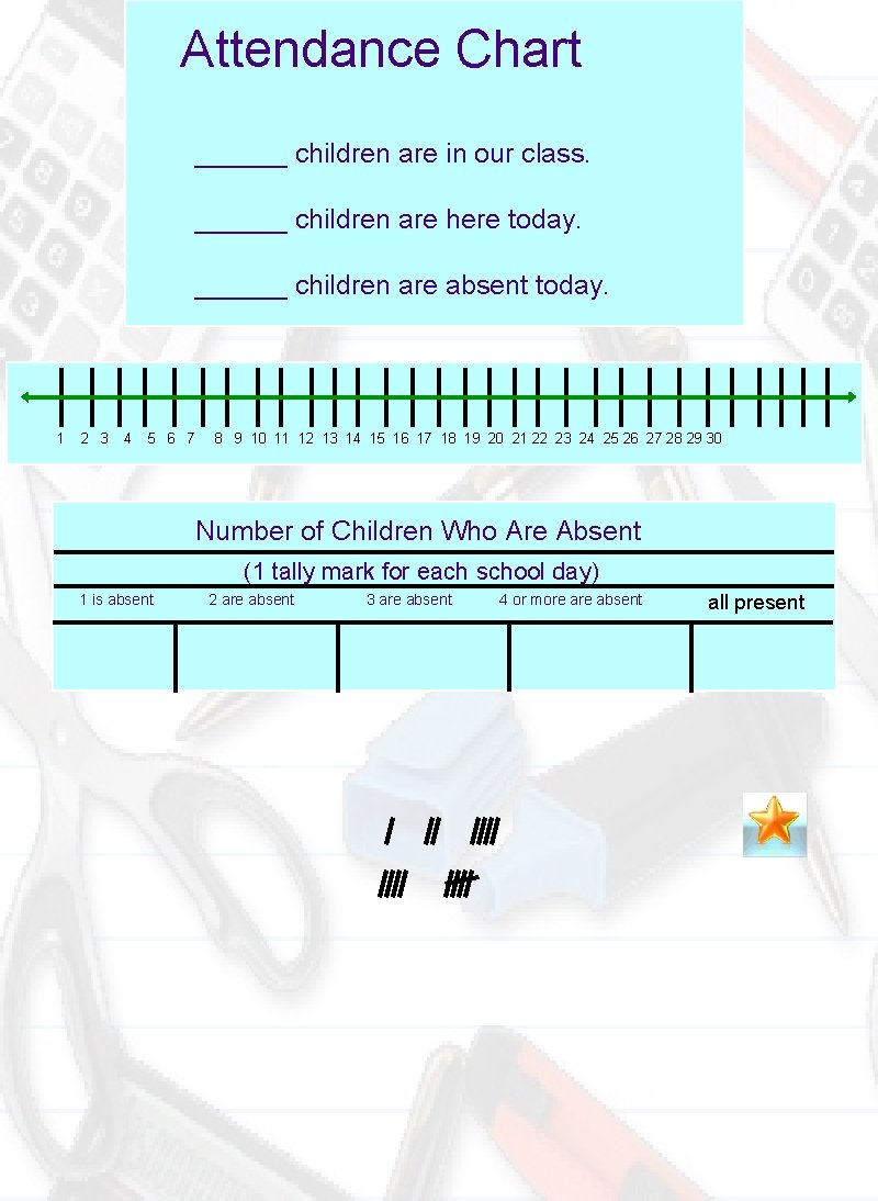 Attendance Slides with Graphics and Themes by C