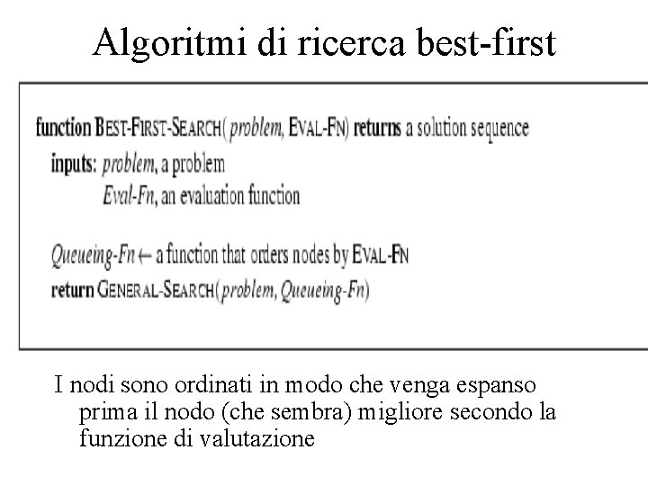 Sistemi basati su conoscenza Metodi di ricerca informata
