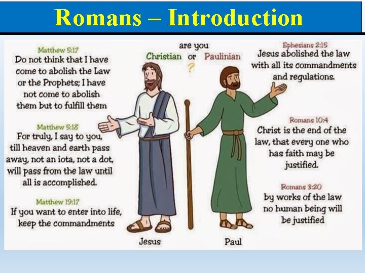 The Book of Romans Introduction Romans Introduction What