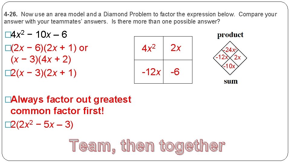 4 24 Factor each quadratic expression below if