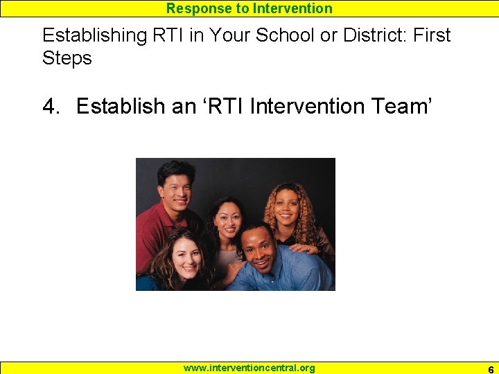 Response to Intervention Establishing RTI in Your School