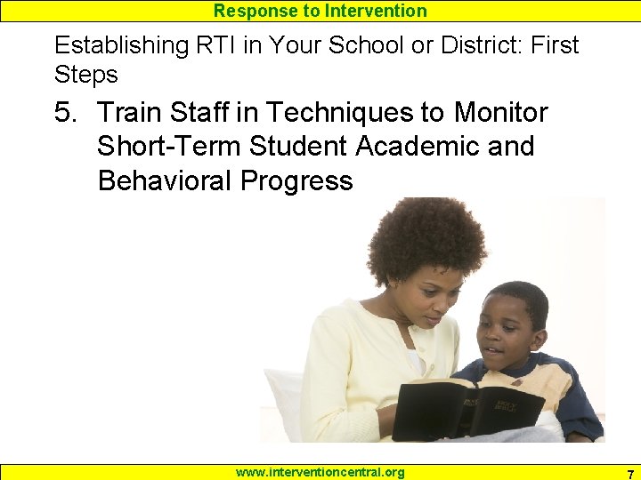 Response to Intervention Establishing RTI in Your School