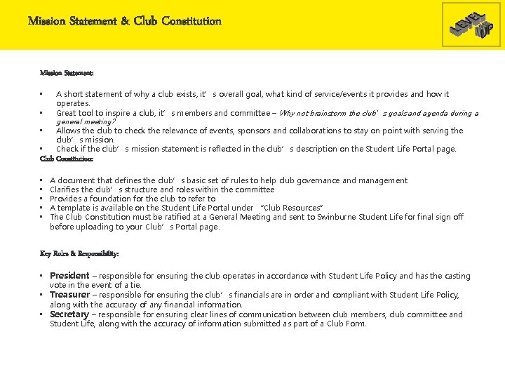 Club Fundamentals I Welcome Introduction to a ClubsCycle