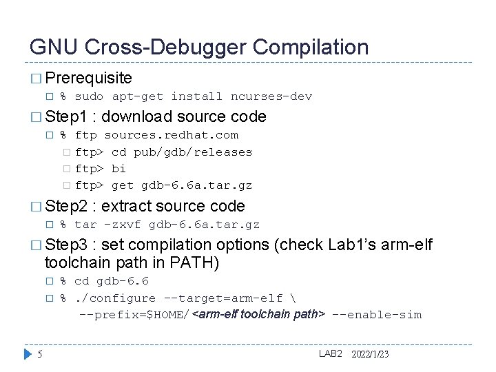 Computer System Laboratory Lab 2 Remote Debugger Experimental