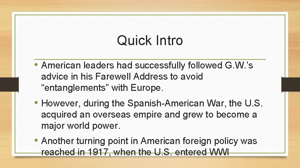 America In WWI Test 20 November2014 World War