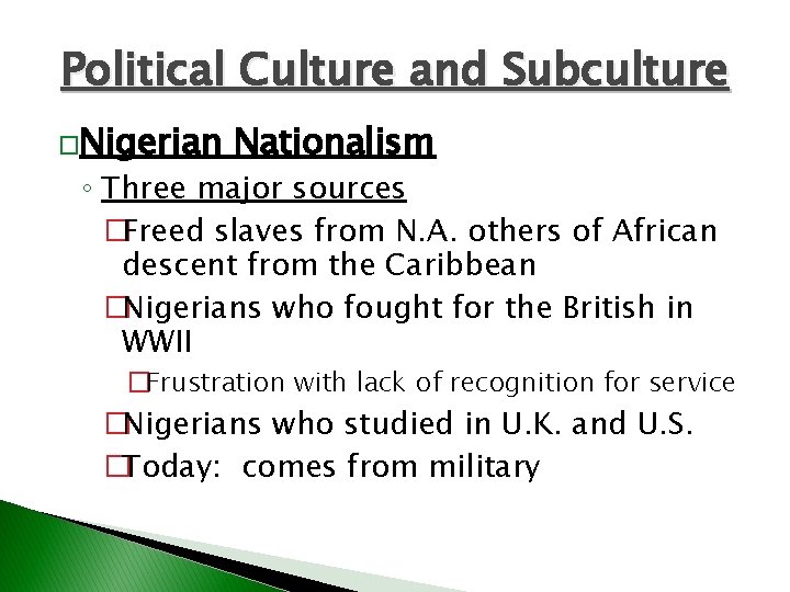 Nigeria Think Its all about the cleavages Overview