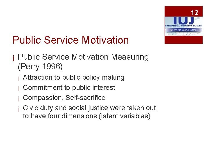 Overview of Public Management Motivation and Conflict Management