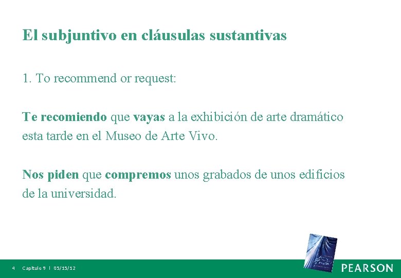 1 Repaso del subjuntivo en clusulas sustantivas adjetivales
