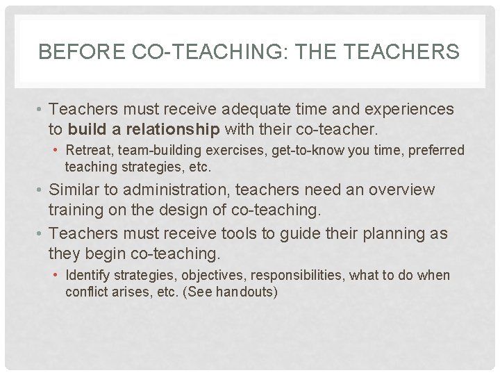 PROFESSIONAL DEVELOPMENT SUPPORTING COTEACHERS BEFORE COTEACHING THE ...