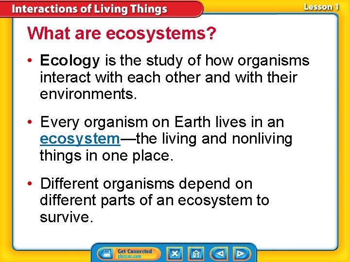 Chapter Introduction Lesson 1 Ecosystems and Biomes Lesson