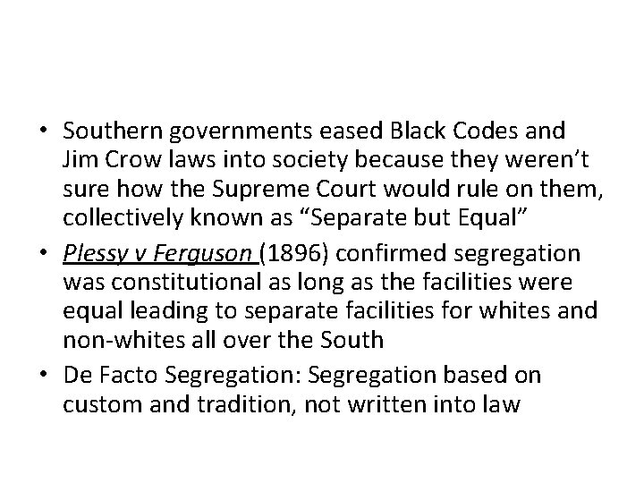 The Civil Rights Movement Unit Objectives Understanding the