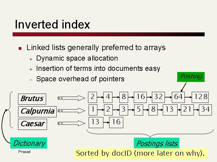 Inverted Index Construction Adapted from Lectures by Prabhakar