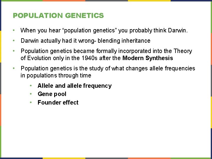 BIOLOGY FOR AP COURSES Chapter 19 THE EVOLUTION
