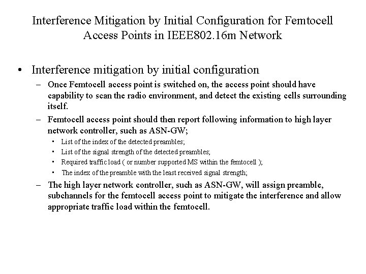 Interference Mitigation By Initial Configuration For Femtocell Access