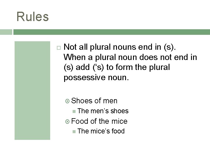 PLURAL POSSESSIVE NOUNS Chapter 2 Lesson 6 Objectives