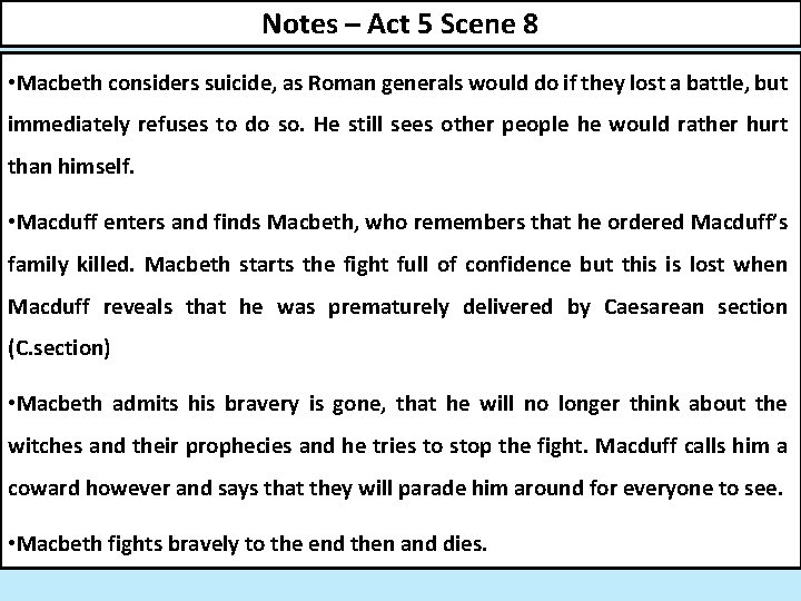 Macbeth Reading 10 Date Objectives Read Macbeth Act