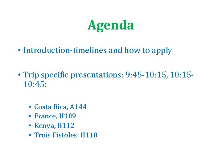 Welcome back Agenda Introductiontimelines and how to apply