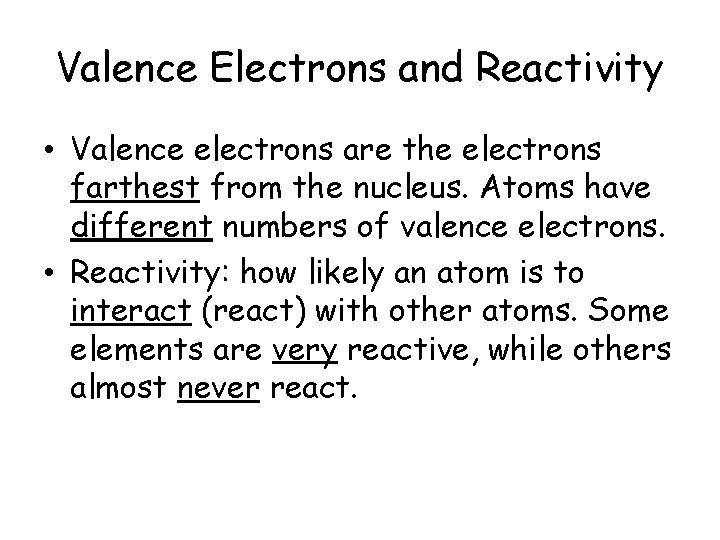 Chemistry Notes The Periodic Table Every element has