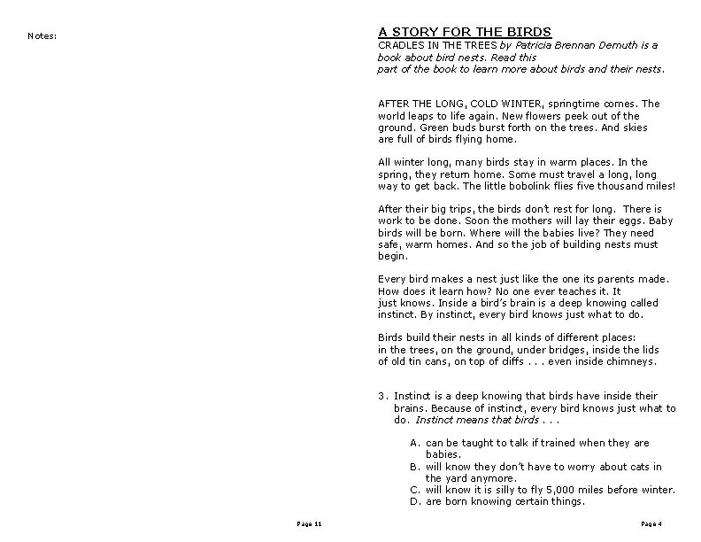 Most questions for Grade 3 OAKS Vocabulary asks