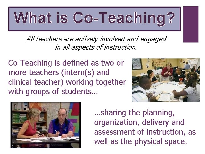 Introduction to Co Teaching Developed by ECU CoTeaching