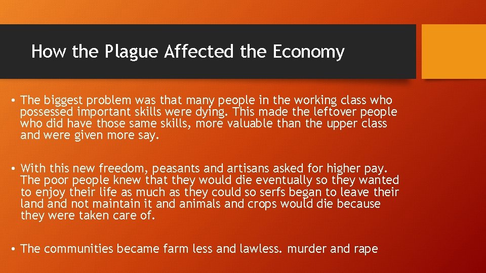 Effects of the Black Death How the Plague