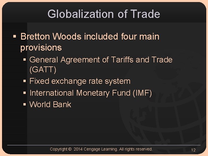 Chapter 11 The Globalization of Trade and Finance