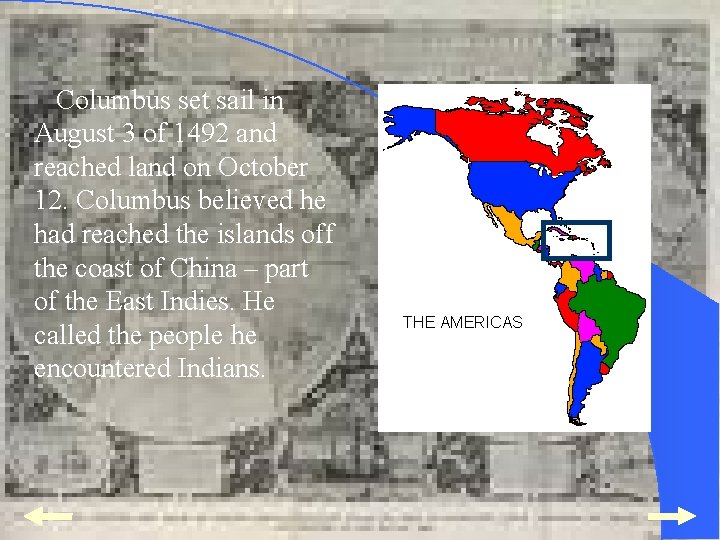 THE COLUMBIAN EXCHANGE VOCABULARY 1 Old World Refers