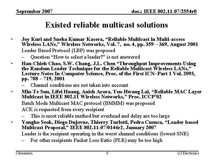 September 2007 doc IEEE 802 11 072554 r