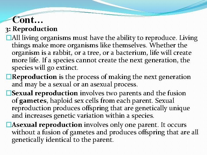 Unit 1 Biology Introduction Topic Characteristics of Life