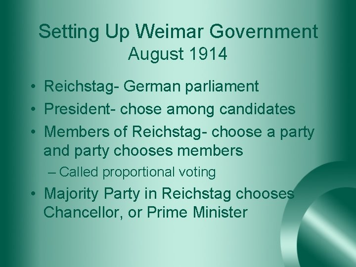 The Weimar Republic War and Revolution in Germany