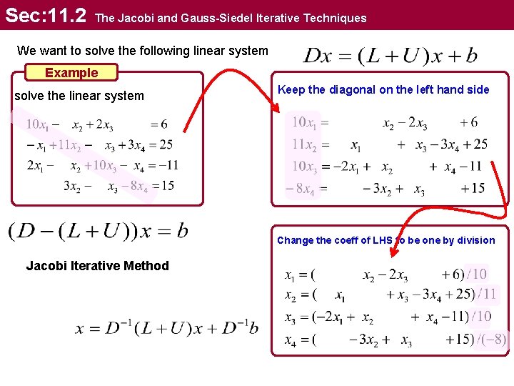Sec 11 2 The Jacobi and Gauss Siedel
