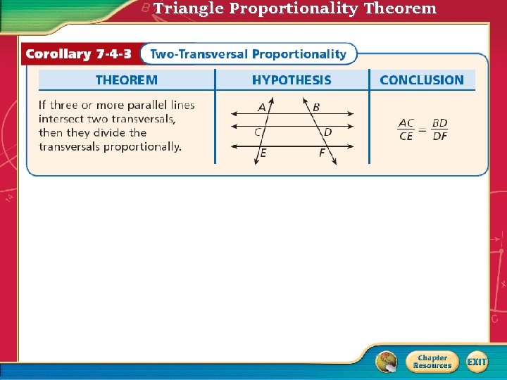 Triangle Proportionality Theorem Objectives Students will learn to