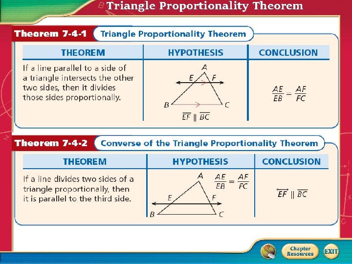Triangle Proportionality Theorem Objectives Students will learn to