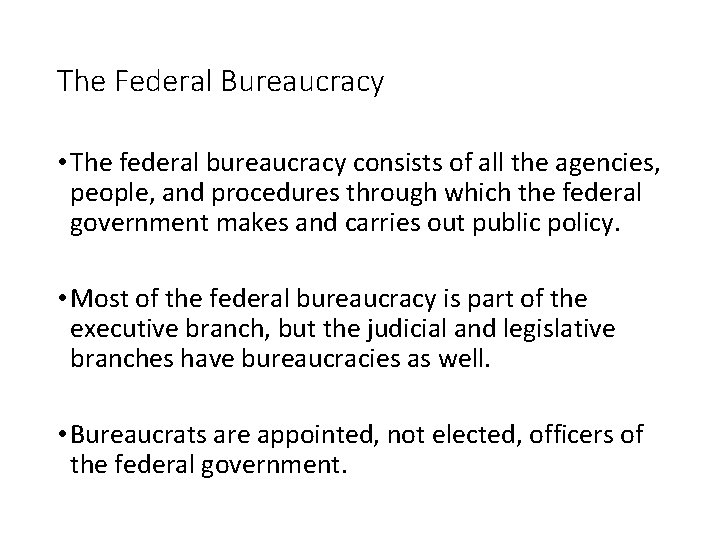 Chapter 15 Government at Work The Bureaucracy Chapter