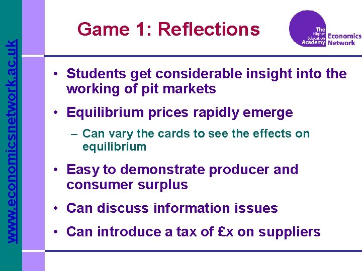 www economicsnetwork ac uk Classroom Experiments Learning by