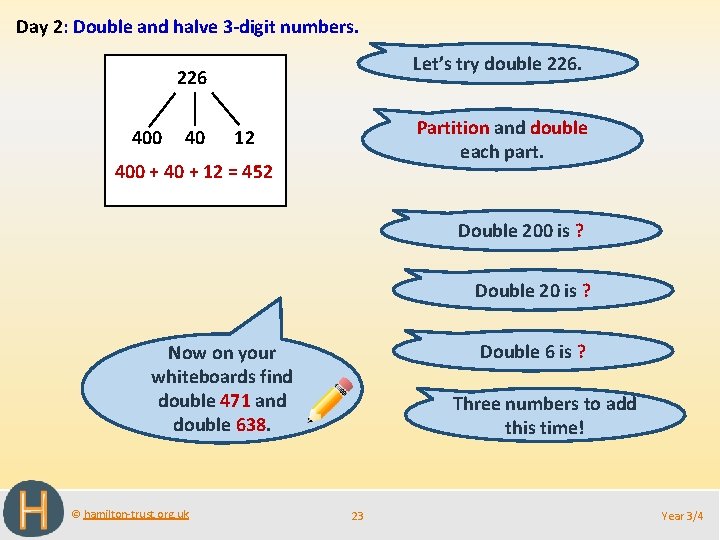 Fractions Doubling and Halving and the concept of
